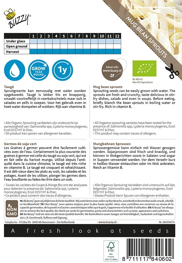 Organic Sprouting Taugé - Buzzy Les graines de france